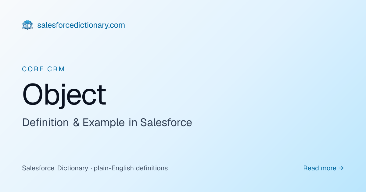 Object - Definition & Examples | Salesforce Dictionary
